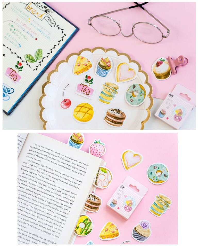 45 tea time buffet sticker gourmet dessert donut cupcake | Etsy