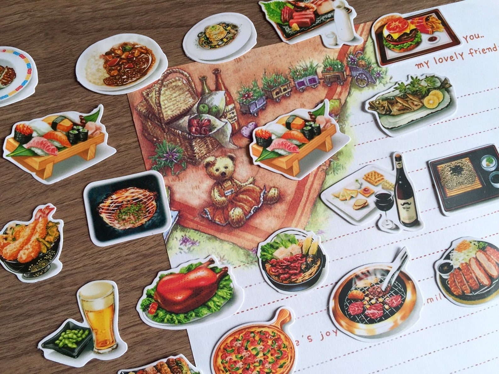 Buffet Food Sticker Picnic Food Gourmet Breakfast Dinner - Etsy