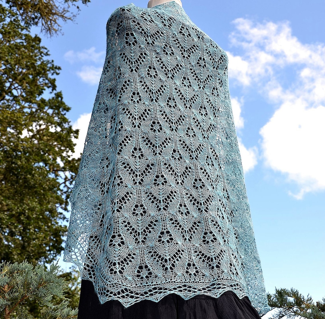 Knitting Lace Shawl Pattern~ A Shawl for Bestemor - Etsy