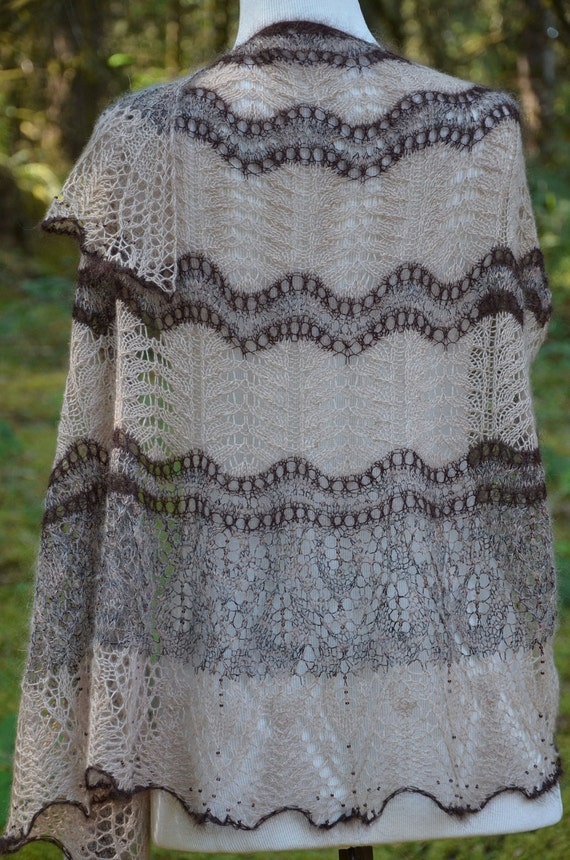 Knitting Lace Shawl Pattern Leaves Washed Ashore - Etsy