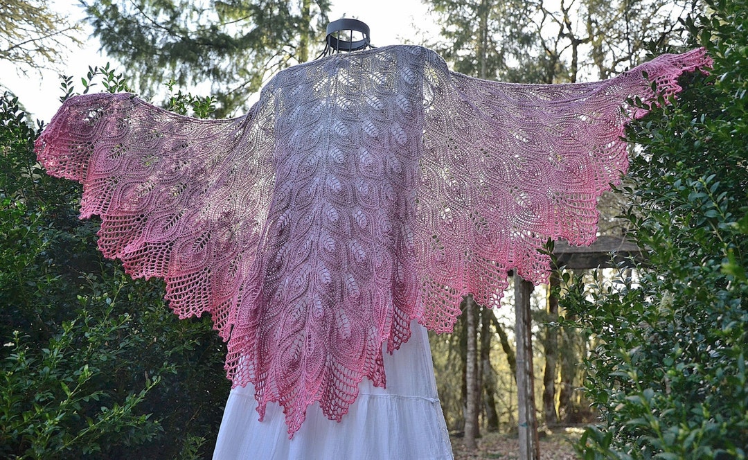 Knitting Lace and Beads Shawl Pattern ~ Twisted Leaves - Etsy