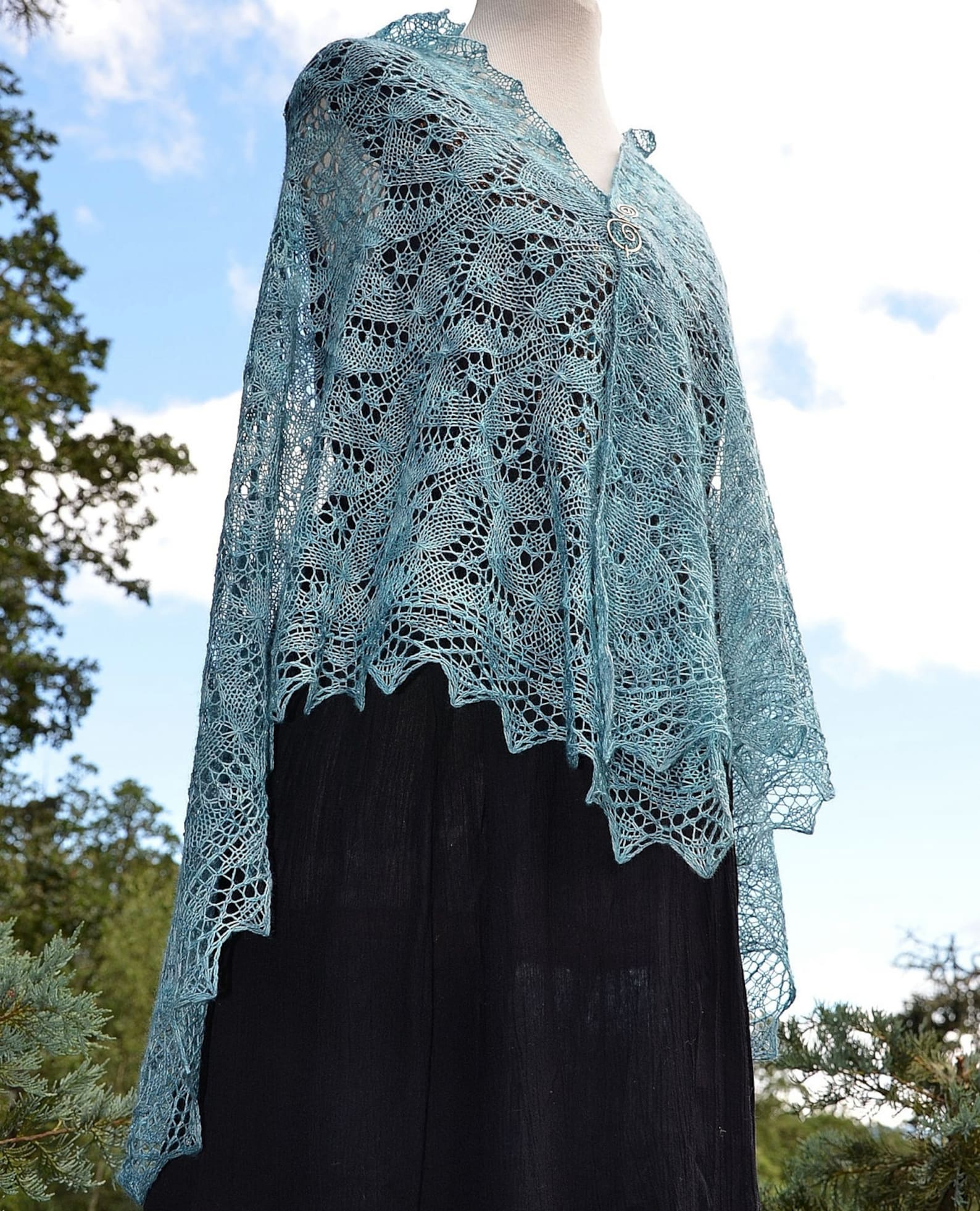Knitting Lace Shawl Pattern~ A Shawl for Bestemor - Etsy