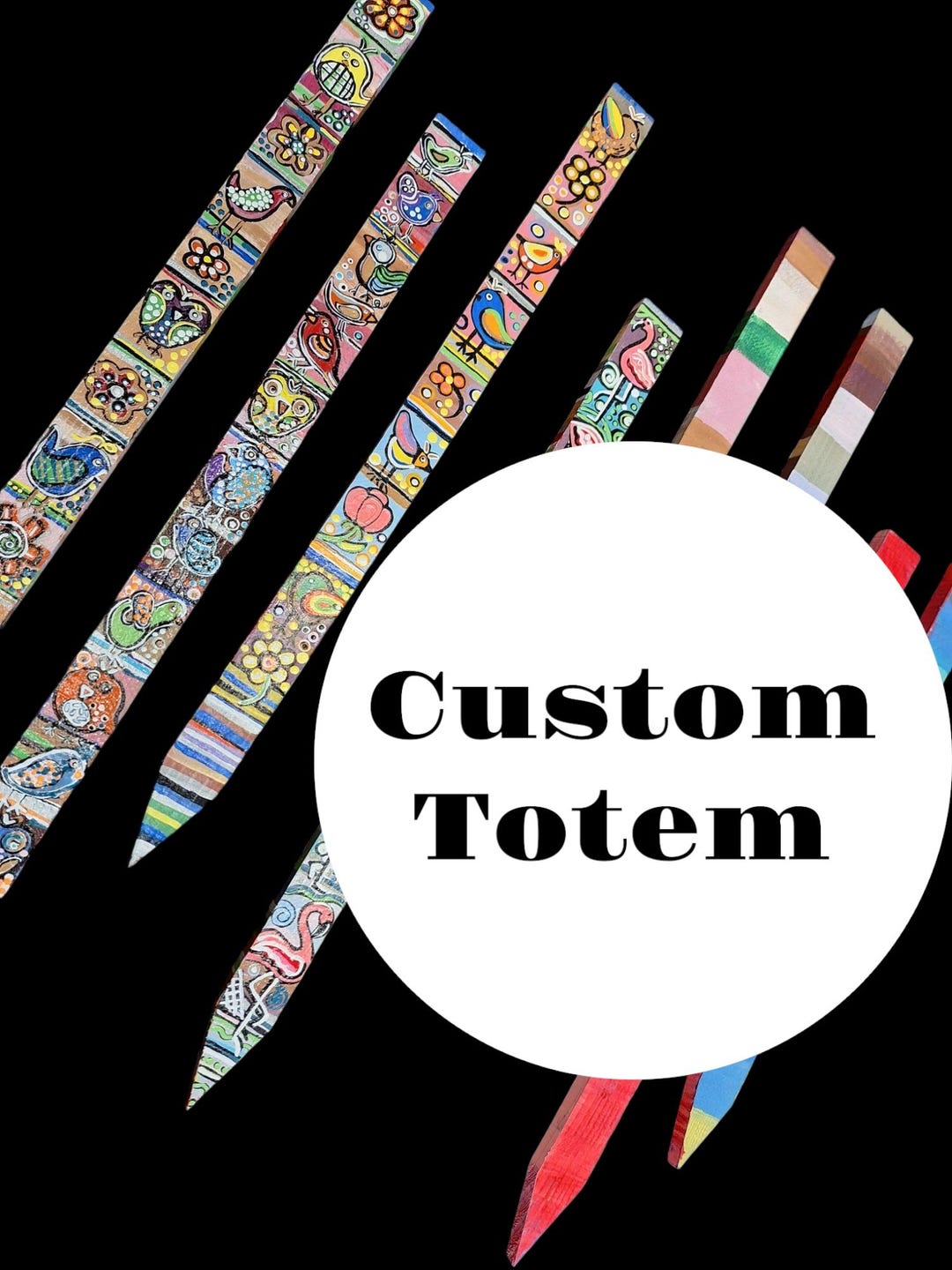 Custom Totem Pole, Your Design, 24 X 1.5 X 0.75, Handpainted Art on ...