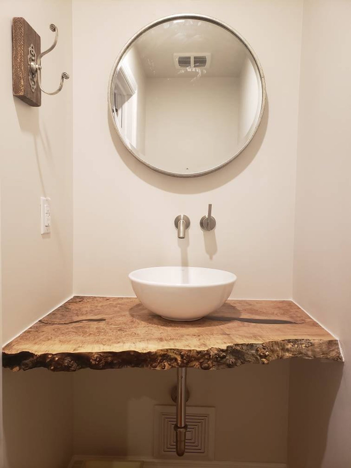 Vanity Top Live Edge Wood Custom Order - Etsy