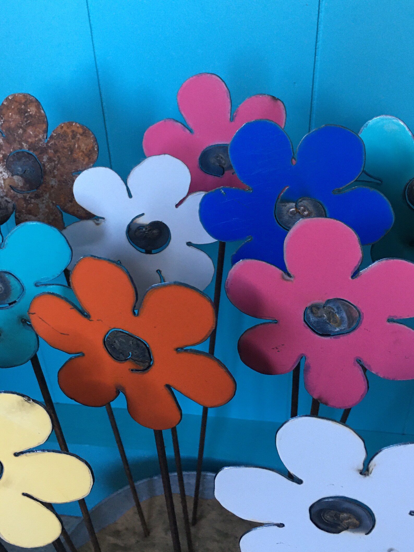Tall Metal Decorative Repurposed Rustic Flowers - Etsy