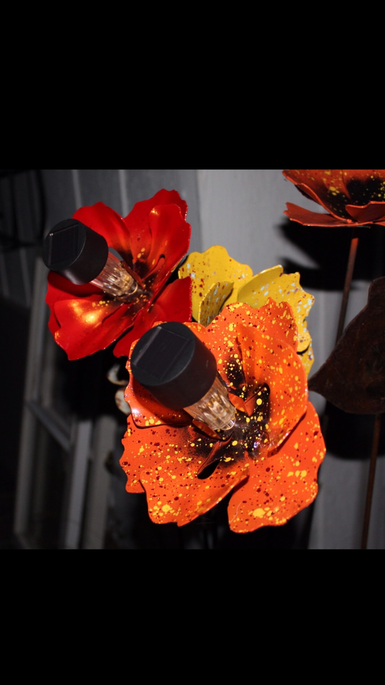 One Metal Poppy Solar Light Flower | Etsy