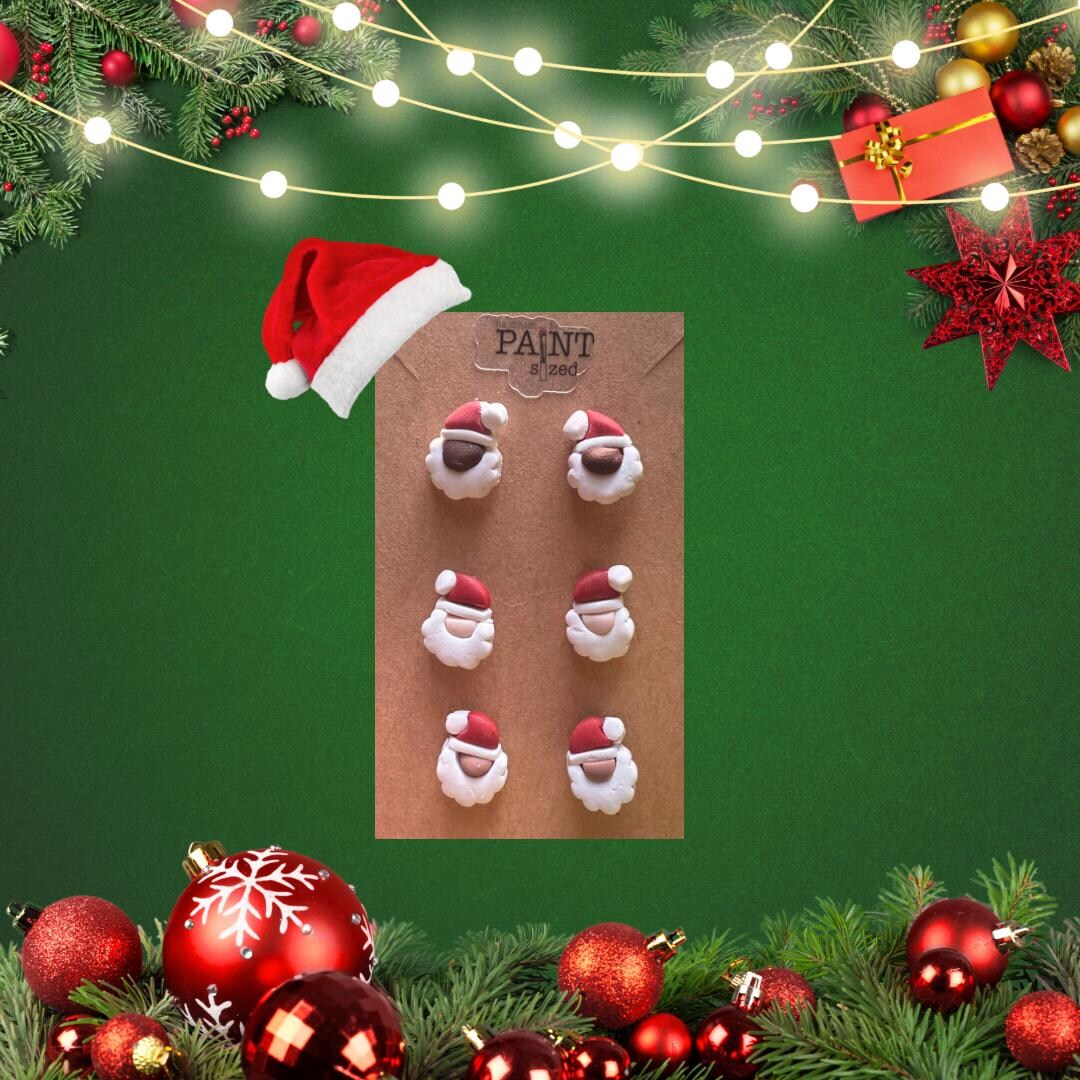 Multi-cultural Santa Earrings, Black Santa Earrings, Brown Santa ...