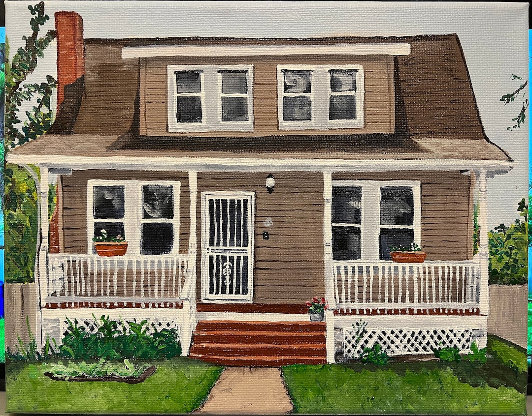 Custom House Painting, Custom Building Portait, New Home Gift, House ...