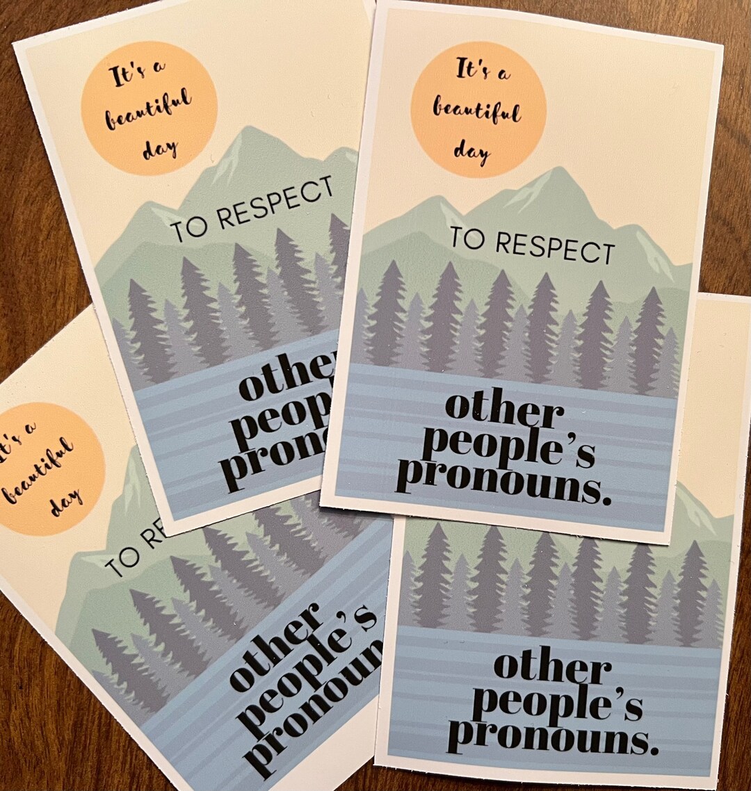 Respect Pronouns Stickers, Pronouns Stickers, Identity Stickers, Vinyl ...