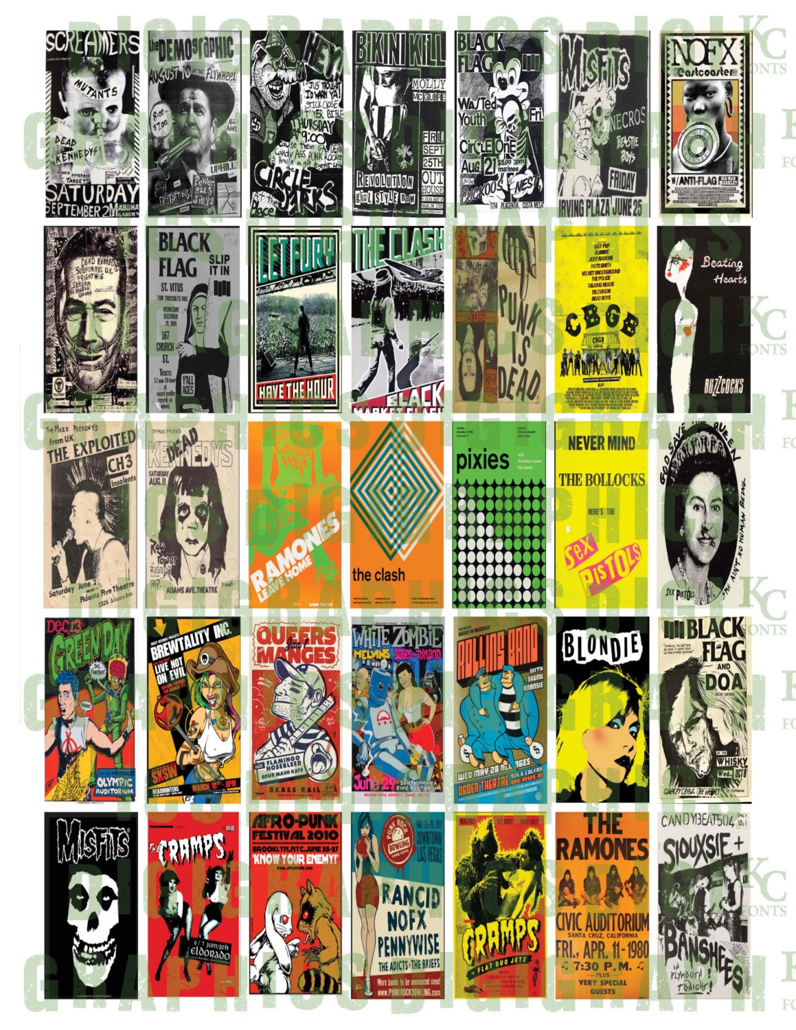 Punk Rock Bands Collage