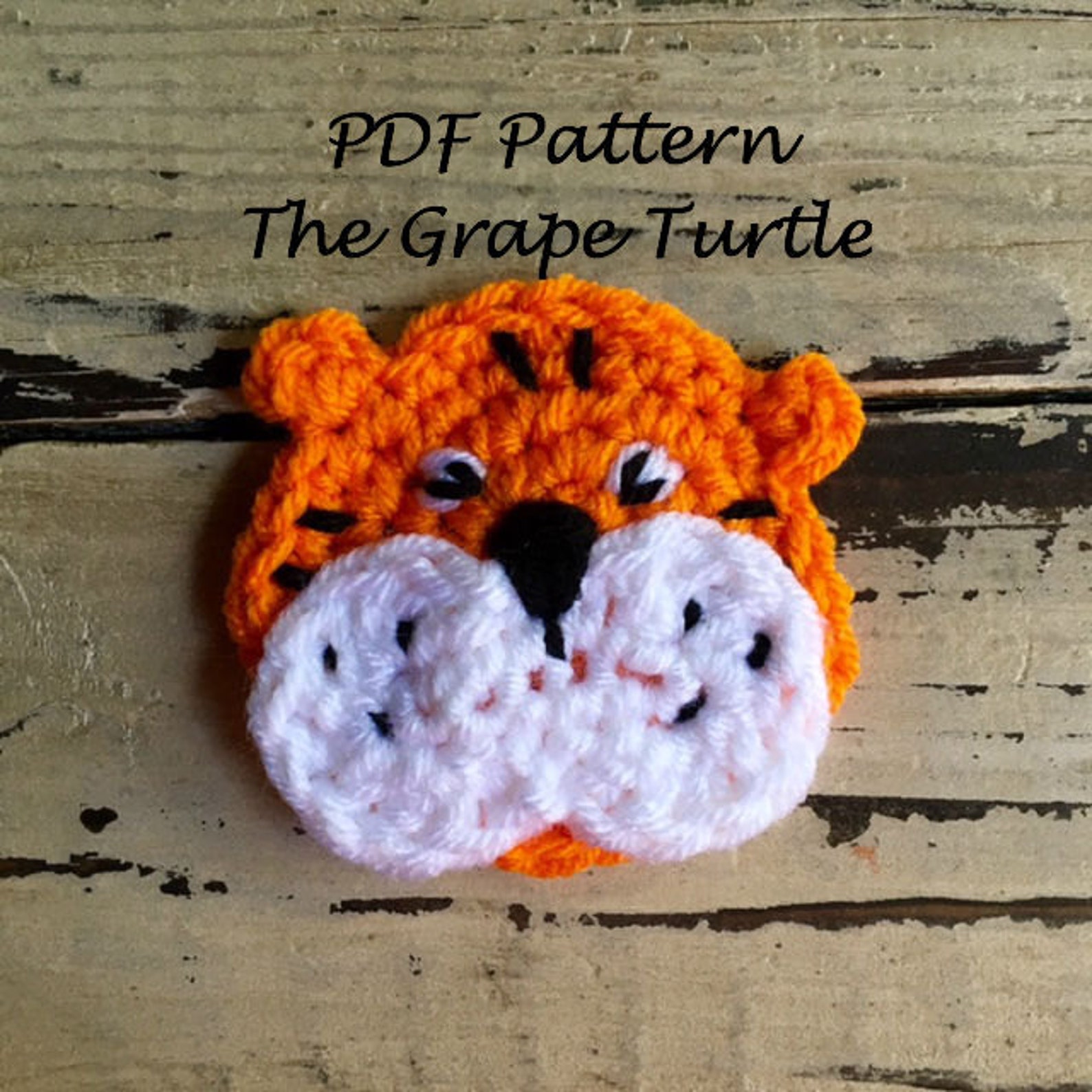 Tiger Applique Crochet Pattern, Instant Download - Etsy