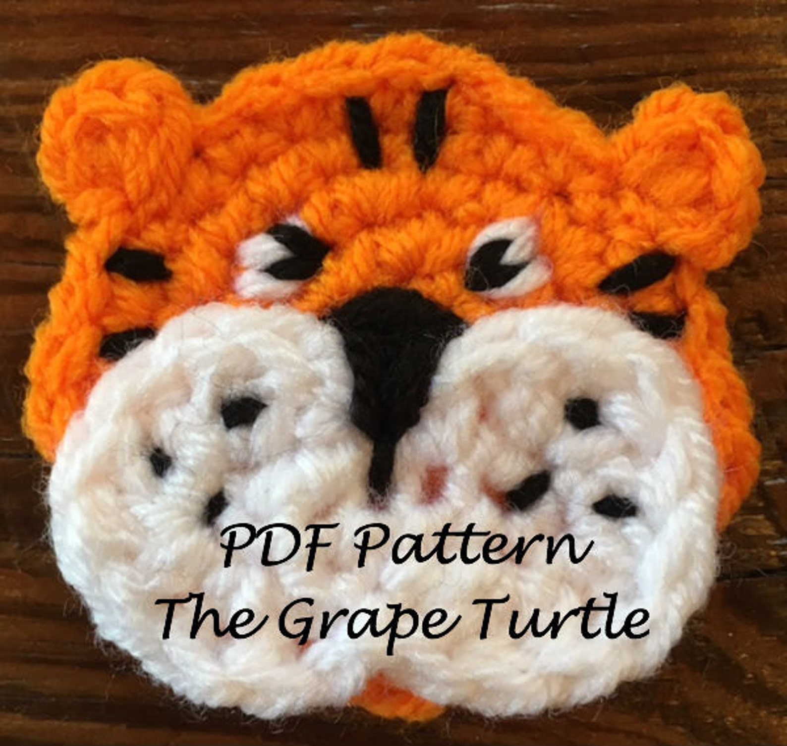 Tiger Applique Crochet Pattern, Instant Download - Etsy