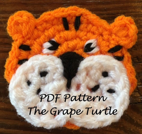 Tiger Applique Crochet Pattern, Instant Download - Etsy