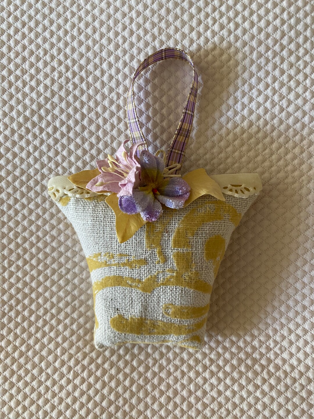 Lavender Sachet Basket Sachet, Spring Basket Ornament, Spring Decor ...
