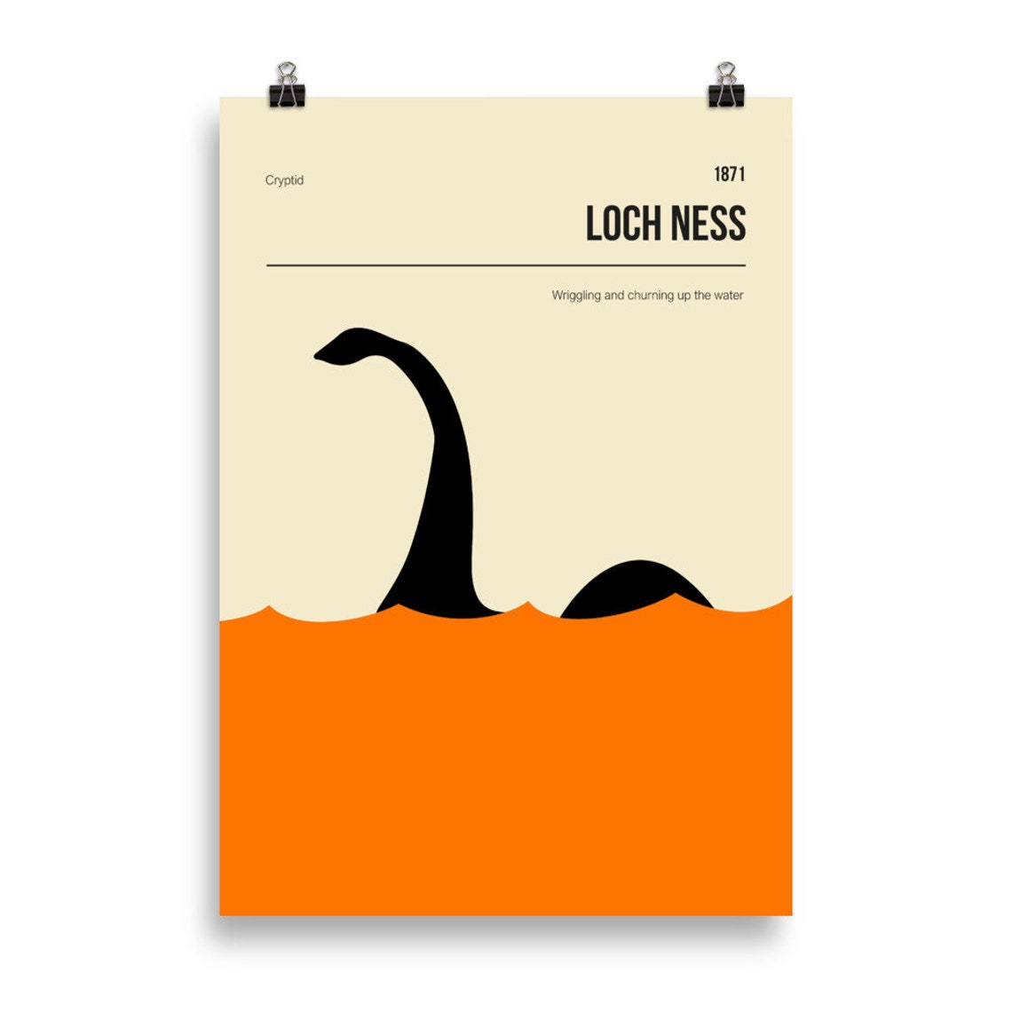 Loch Ness Monster Book Cover Poster Cryptid Cryptozoology - Etsy