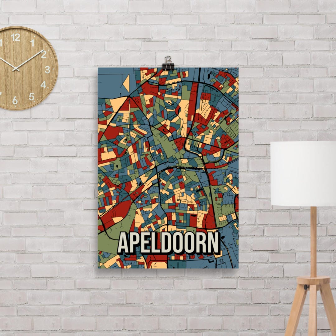 Apeldoorn Earth Tone Map City Map Map - Etsy