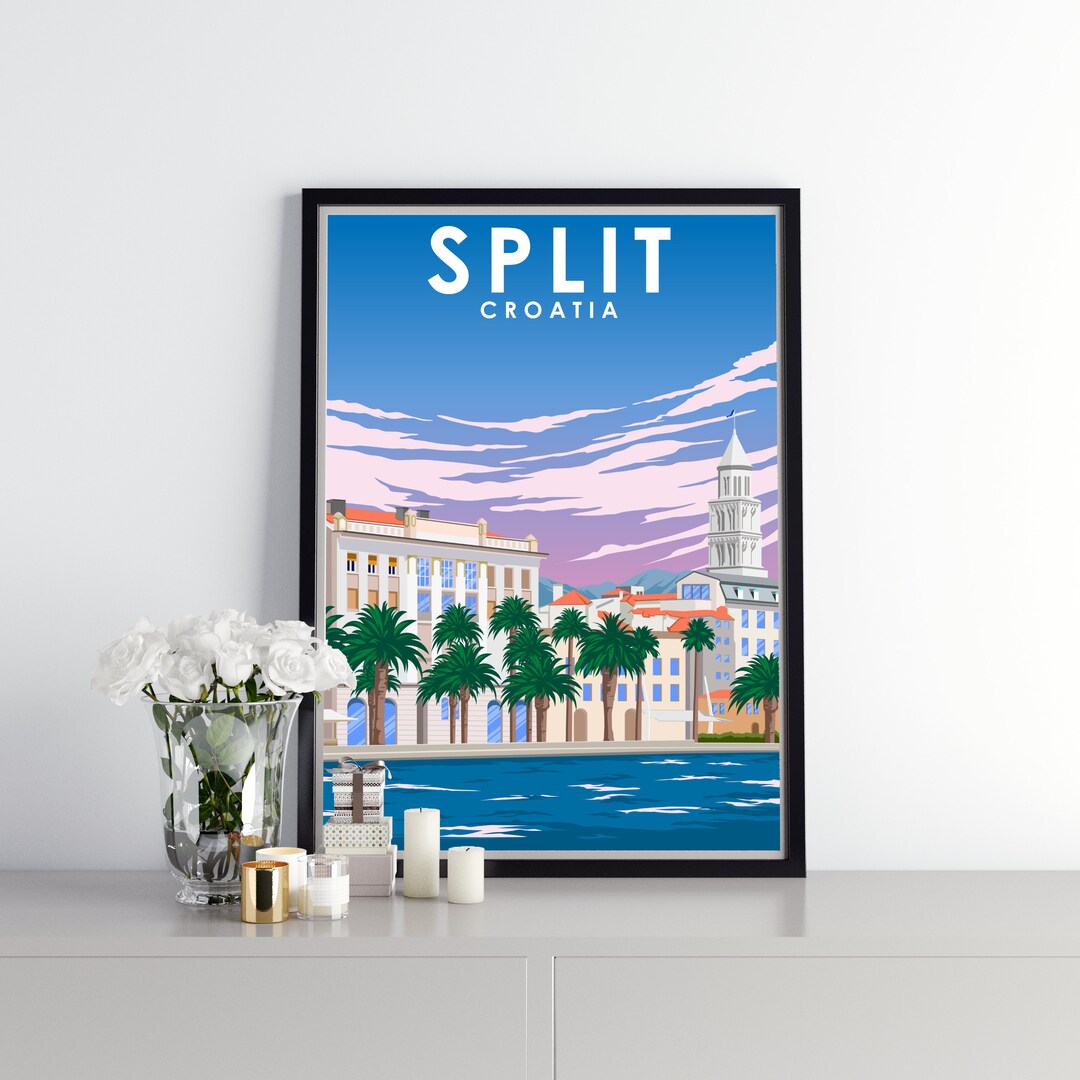 Split Croatia Croatian Vintage Minimal Retro Travel Poster - Etsy
