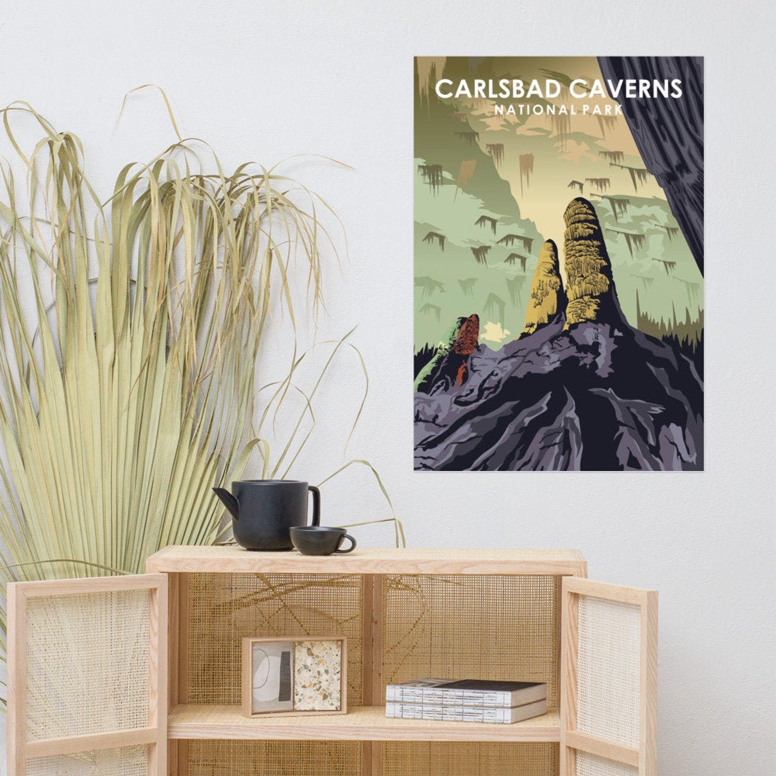 Carlsbad Caverns National Park in a Vintage and Minimal WPA Travel ...