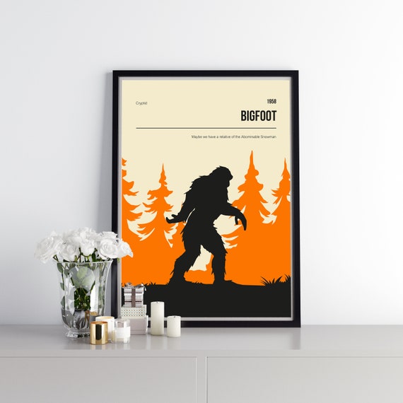 Bigfoot Sasquatch Book Cover Poster Cryptid Cryptozoology | Etsy