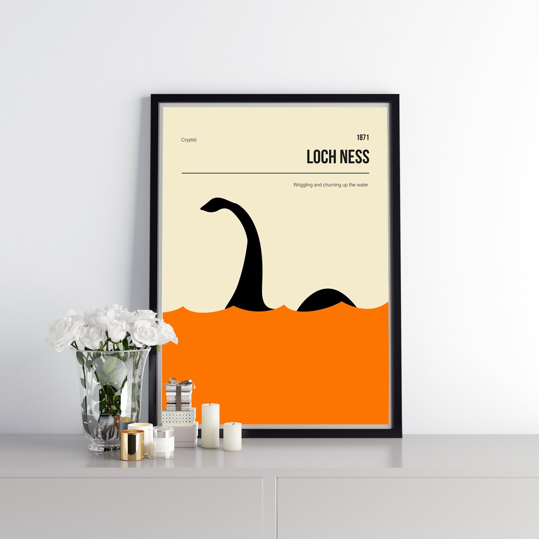 Loch Ness Monster Book Cover Poster - Cryptid Cryptozoology Print ...