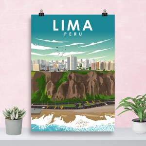 Lima Retro Minimalist Peru Travel Poster - Etsy