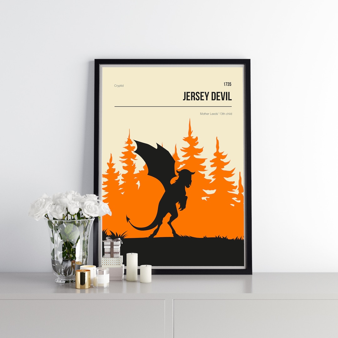 Jersey Devil Leeds Devil Book Cover Poster - Cryptid Cryptozoology ...
