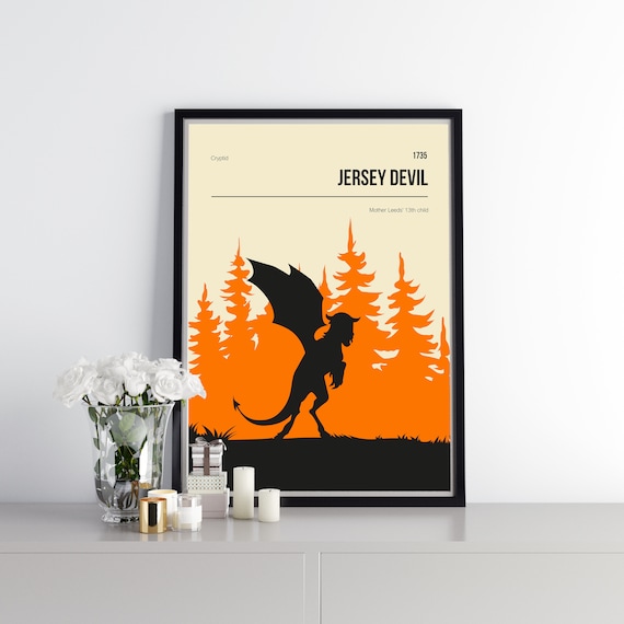 Jersey Devil Leeds Devil Book Cover Poster Cryptid | Etsy
