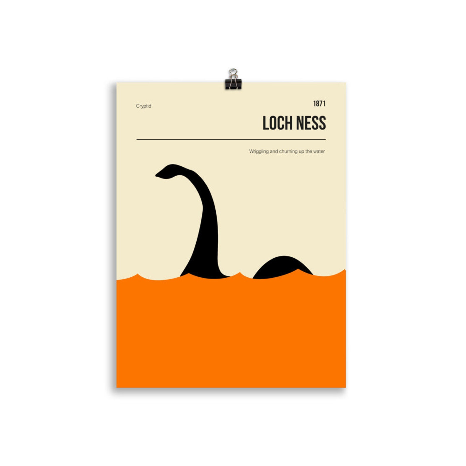 Loch Ness Monster Book Cover Poster Cryptid Cryptozoology - Etsy