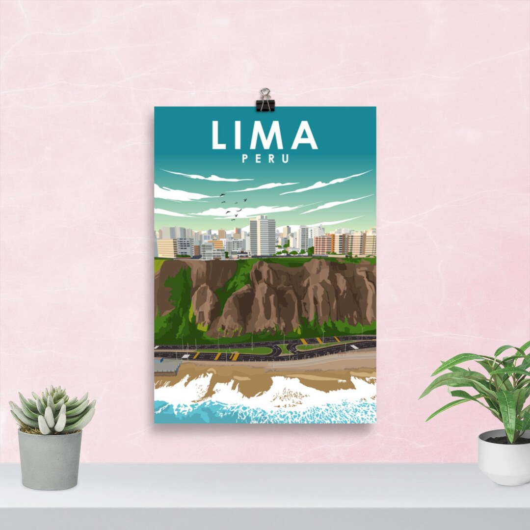 Lima Retro Minimalist Peru Travel Poster - Etsy