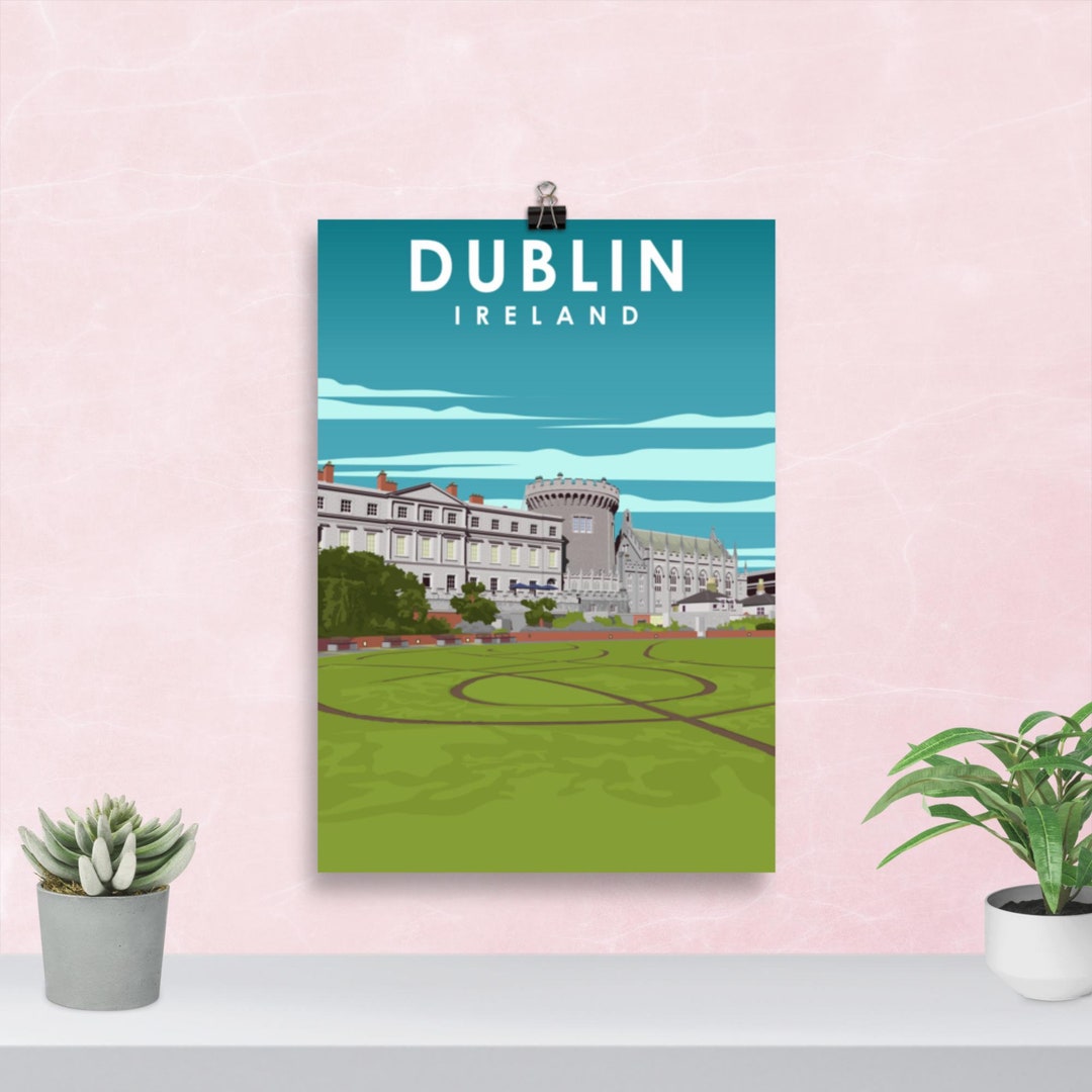 Dublin Ireland Vintage Minimal Castle Poster - Etsy