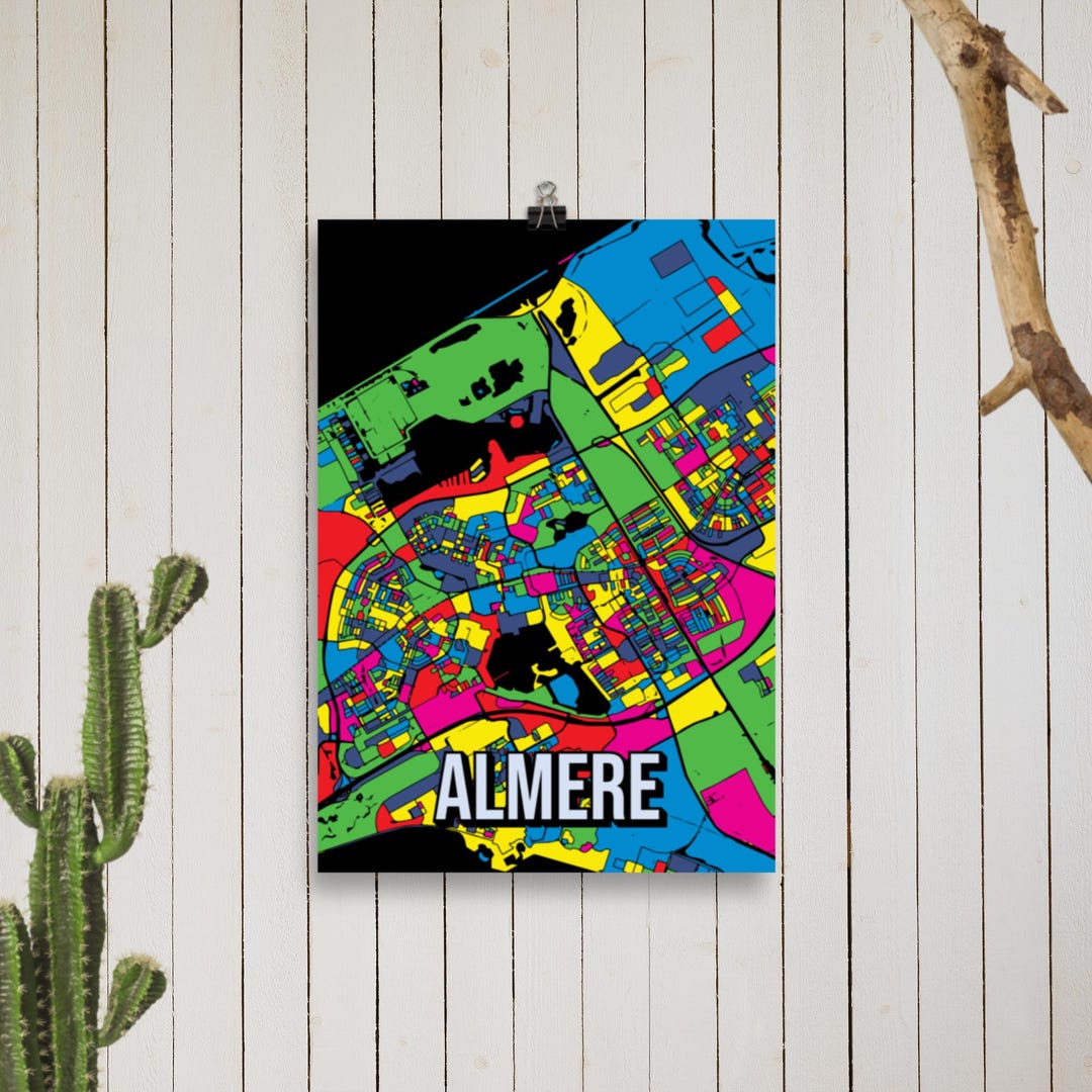 Almere Netherlands City Map Minimal Retro Travel Poster - Etsy