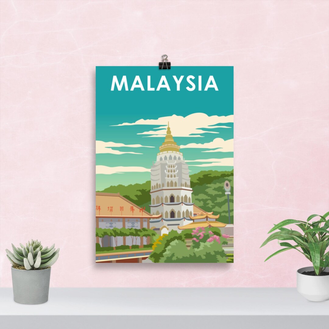 Malaysia Retro Minimalist Travel Poster - Etsy