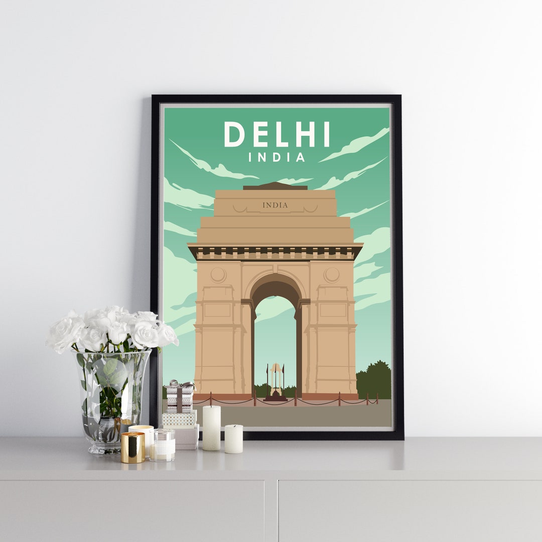 Delhi India Travel Poster Wall Art Minimal Print - Etsy