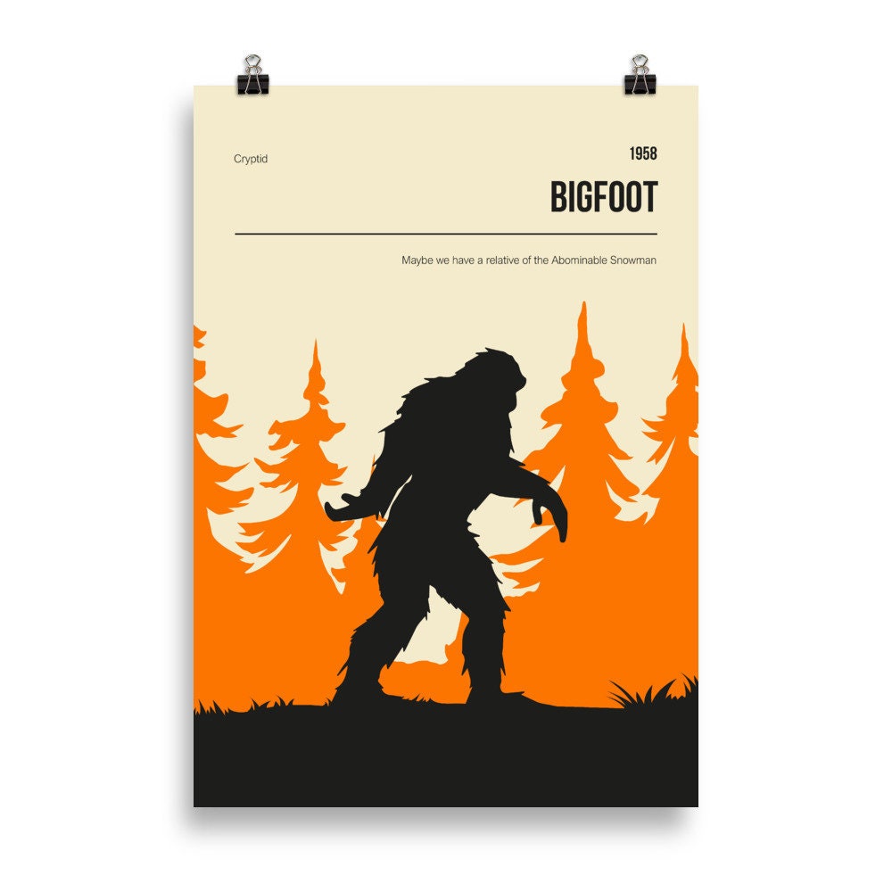 Bigfoot Sasquatch Book Cover Poster Cryptid Cryptozoology - Etsy