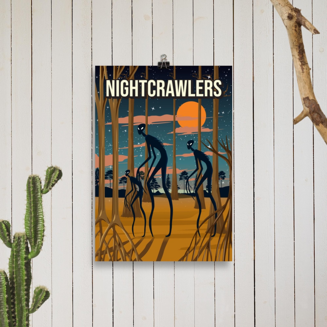 Nightcrawlers Poster Cryptid Art Spooky Art Print - Etsy