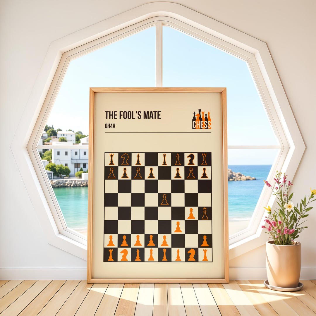 Fool's Mate Chess Poster | Minimalist Chess Wall Art | Modern Board ...