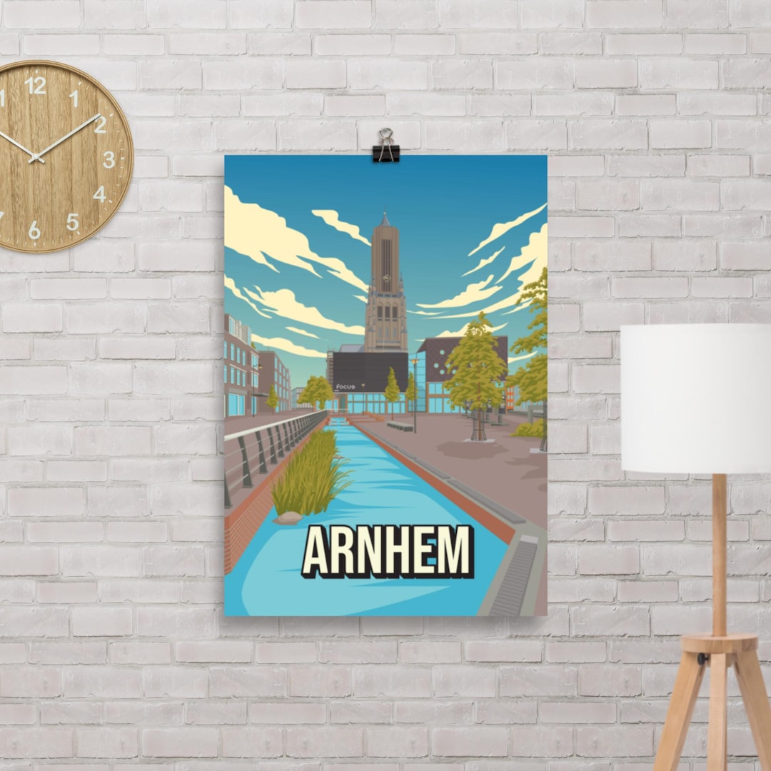 Arnhem Poster, Netherlands Travel Print Cityscape Art Dutch City Wall ...