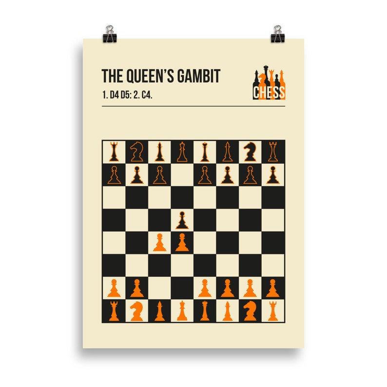 The Queen's Gambit Chess Opening Poster Fine Art Chess | Etsy