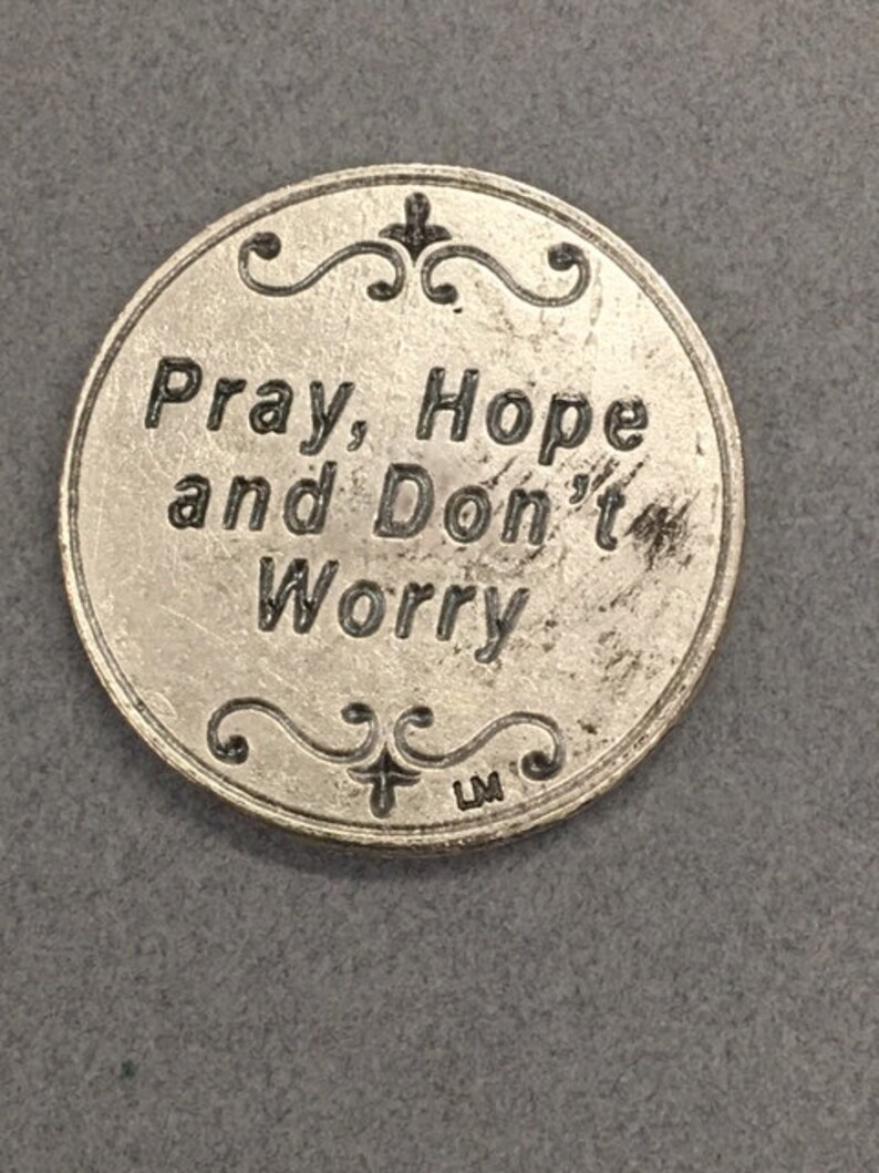 St Anthony Coin Token Pray Hope Don't Worry Protect Pocket | Etsy