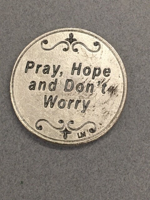 St Anthony Coin Token Pray Hope Don't Worry Protect Pocket Icon Vintage ...