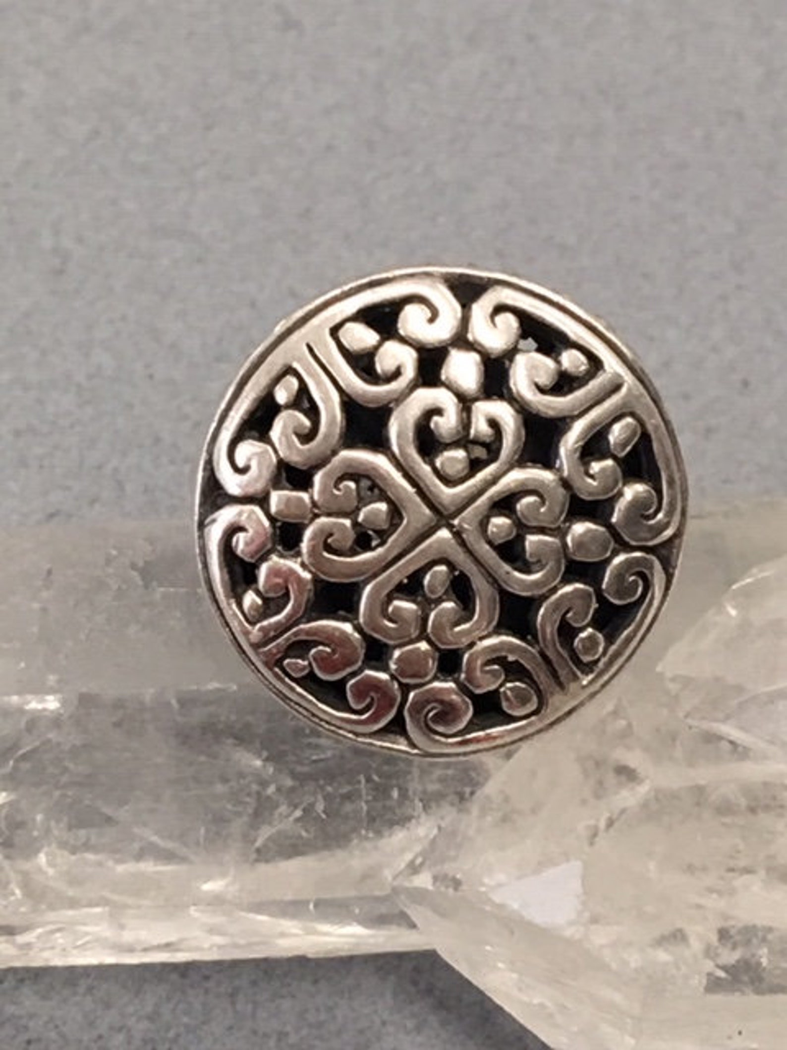 Sterling Heart Ring Large Statement 925 Filigree Open Work - Etsy