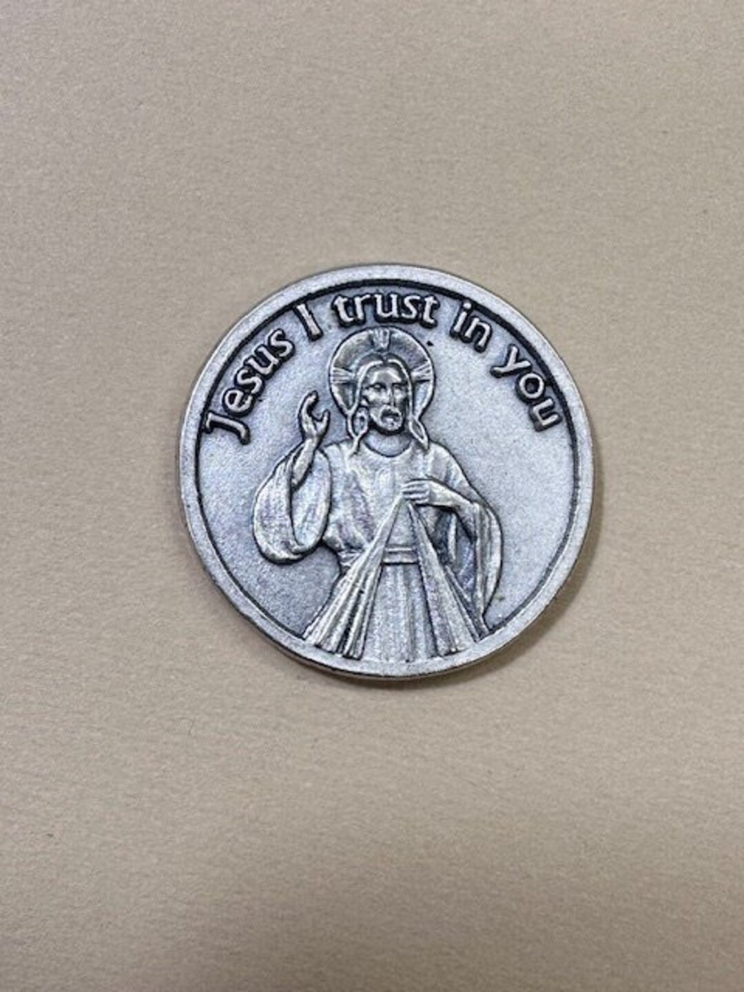 Jesus Christ Coin Token Savior Protective Guide Vintage Religious Gift ...