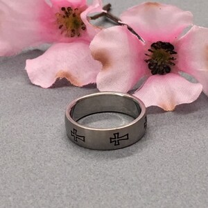 Religious Band Ring Stainless Steel Wedding Band Ring Modernist Jewelry ...