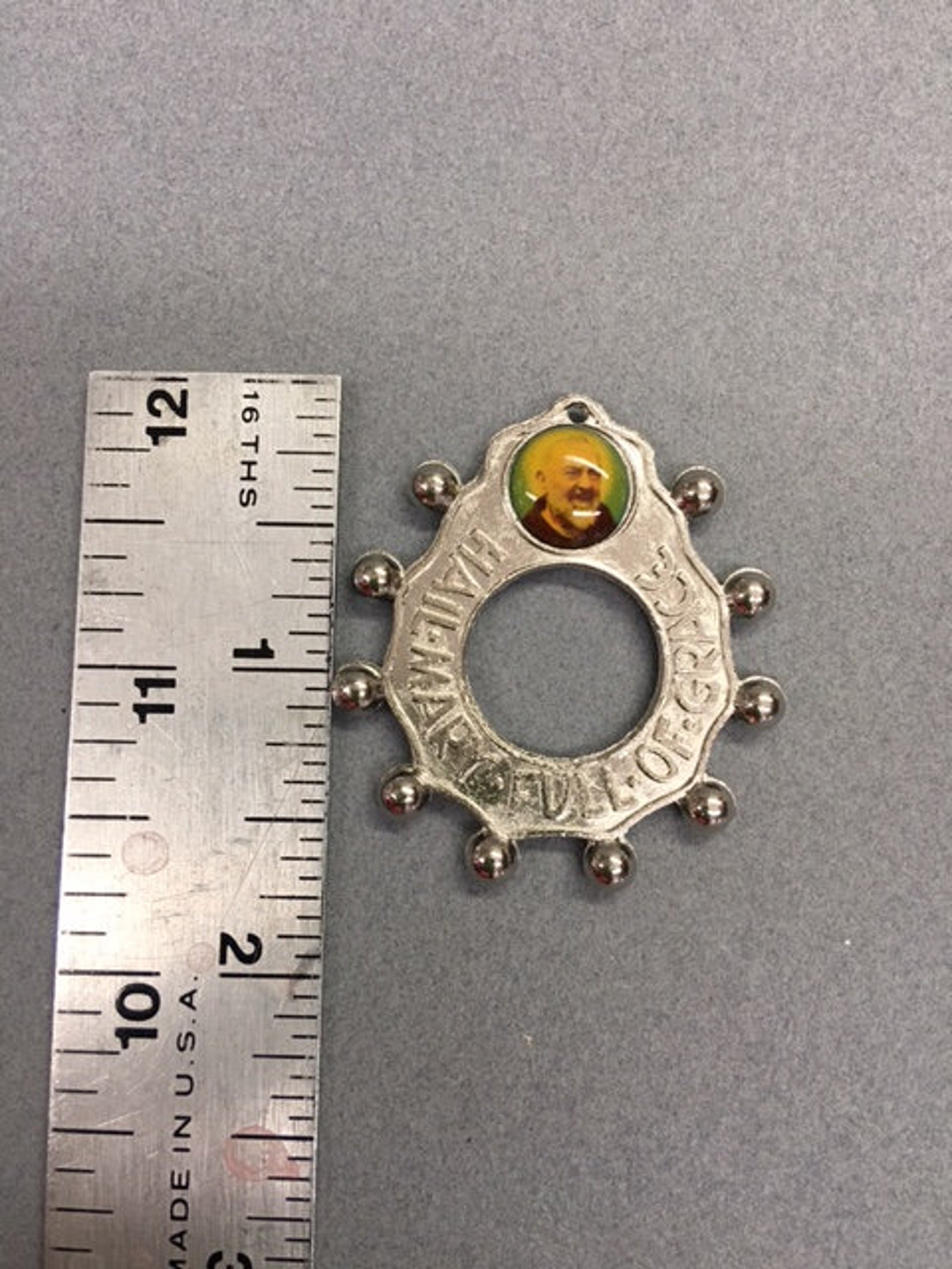 Catholic Rosary Ring Padre Pio Ave Maria Gratia Plena Vintage - Etsy