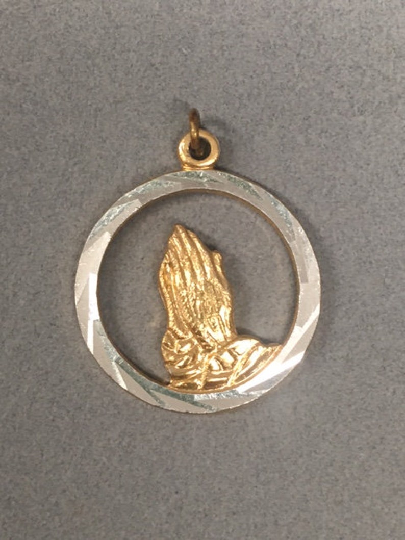 Praying Hands Pendant Serenity Prayer Medal Hong Kong Vintage - Etsy