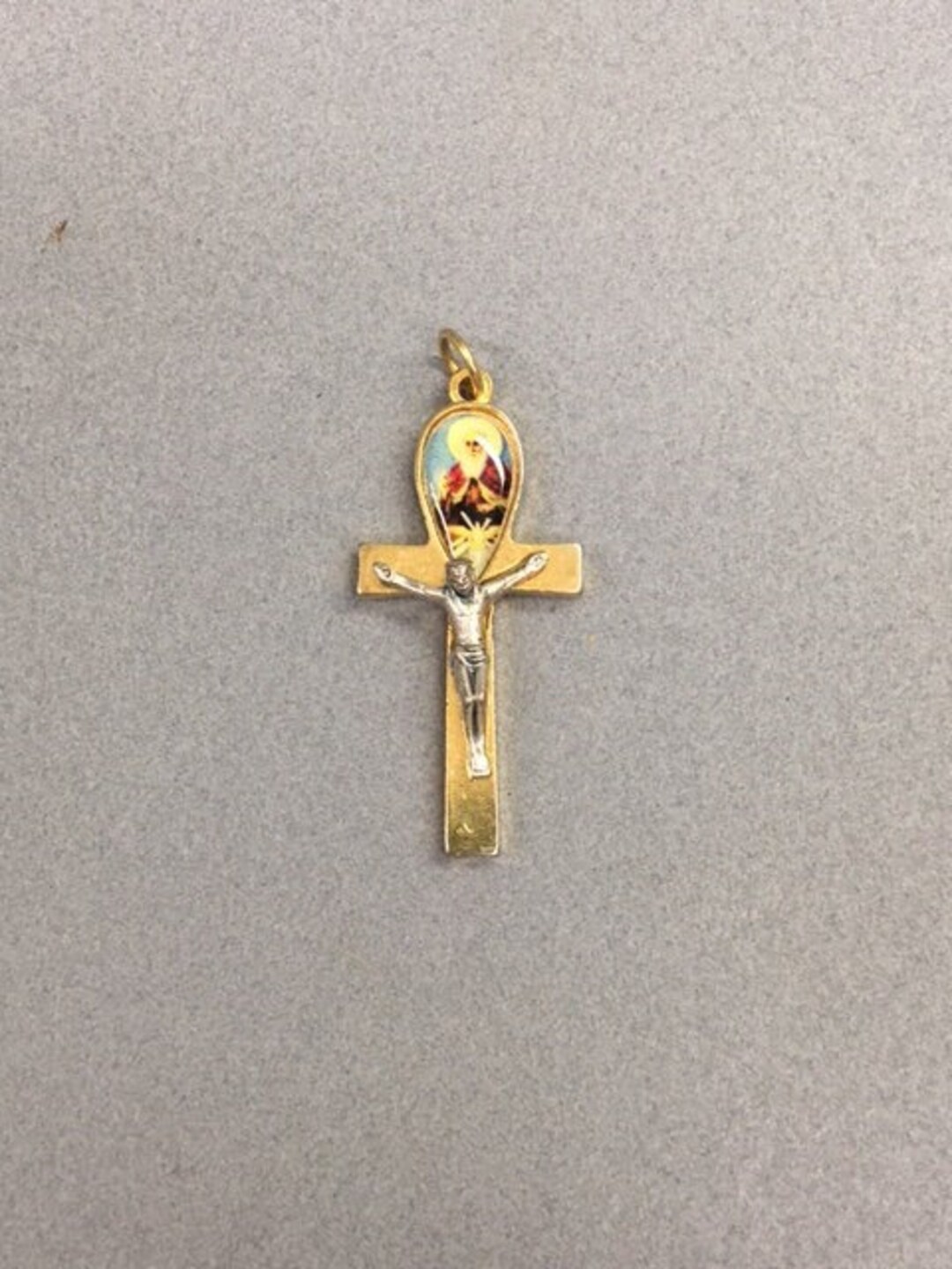 Gold Ankh Crucifix Pendant Symbol Life Jesus Christ Crucifixion Vintage ...