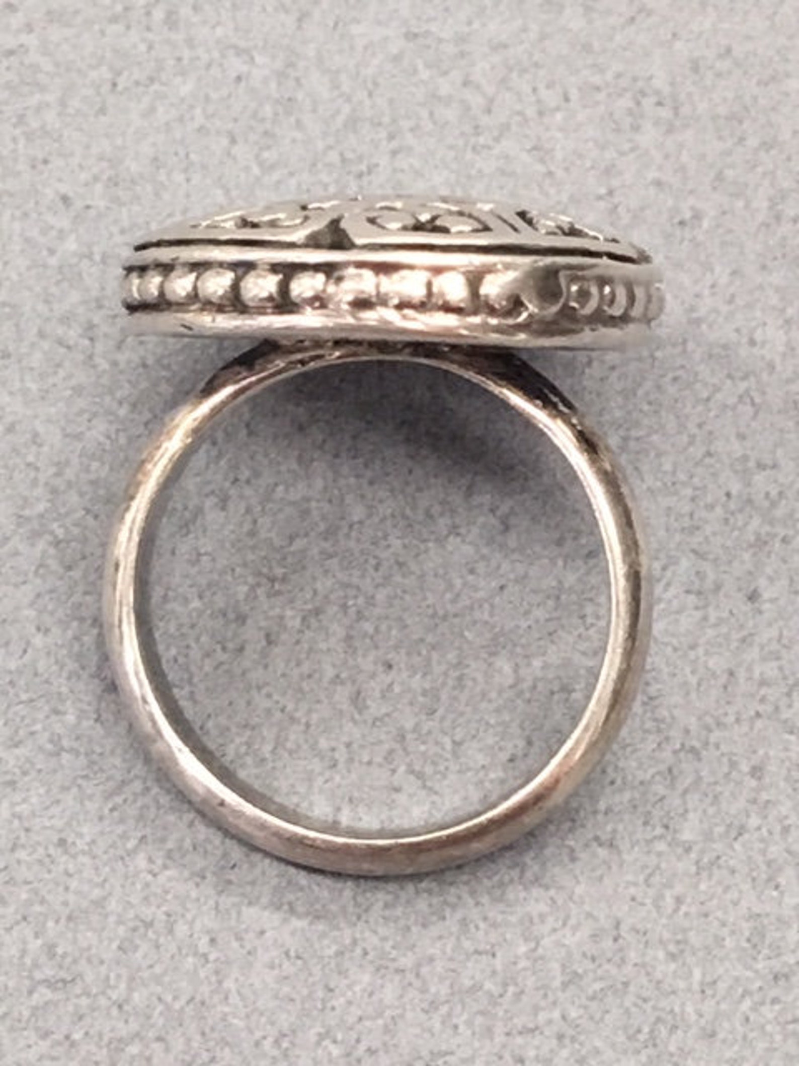 Sterling Heart Ring Large Statement 925 Filigree Open Work - Etsy