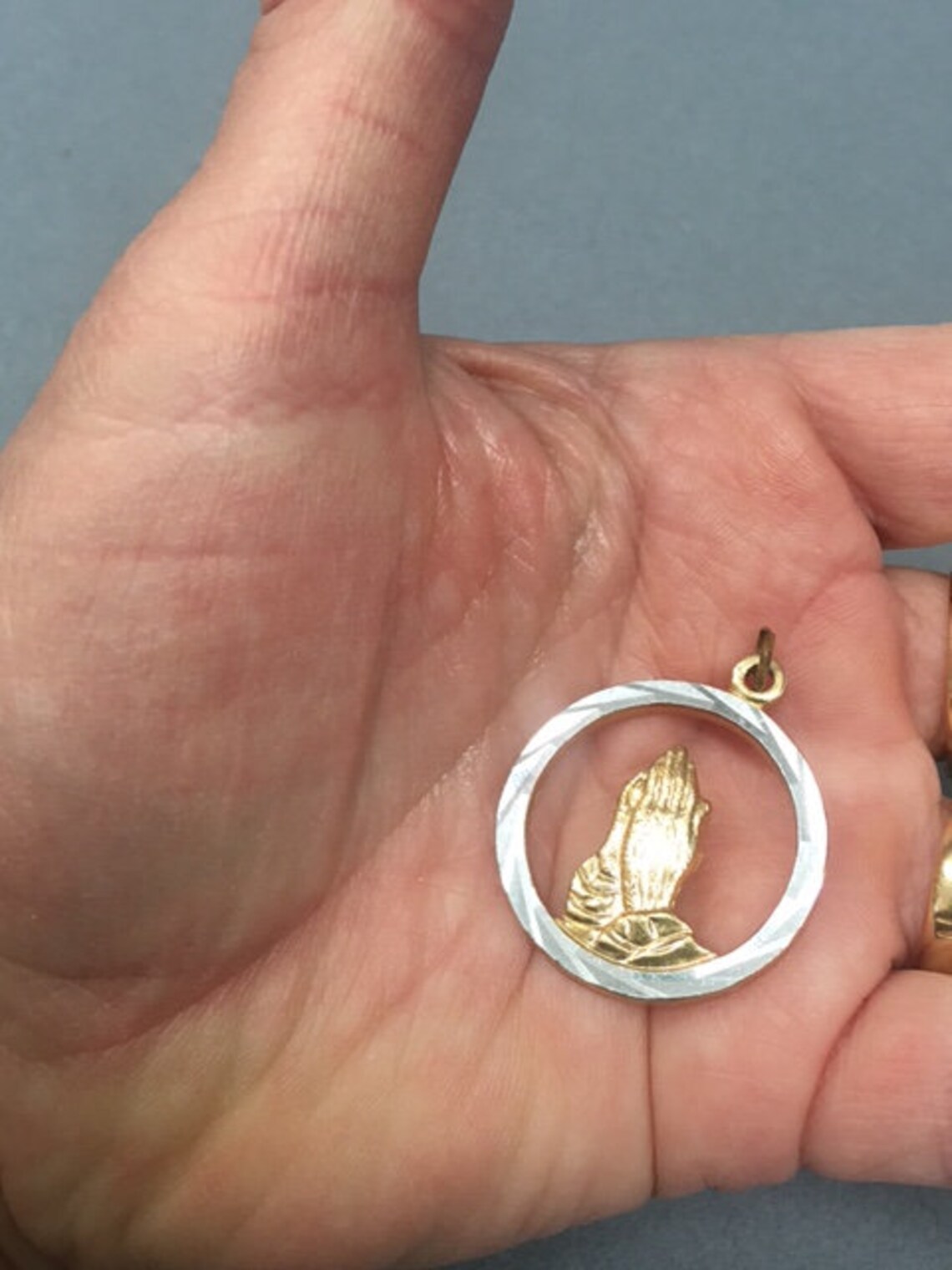 Praying Hands Pendant Serenity Prayer Medal Hong Kong Vintage | Etsy