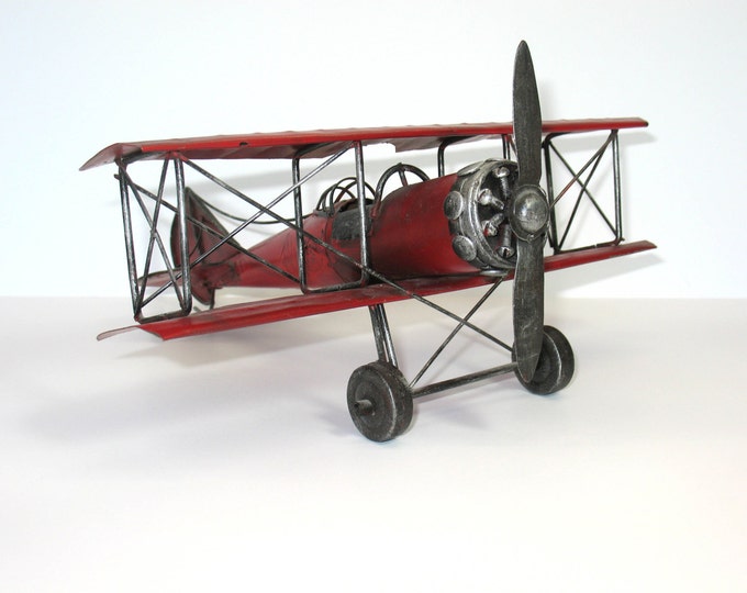 Airplane Toy Plane Red Bi Plane German Red Baron Handmade - Etsy