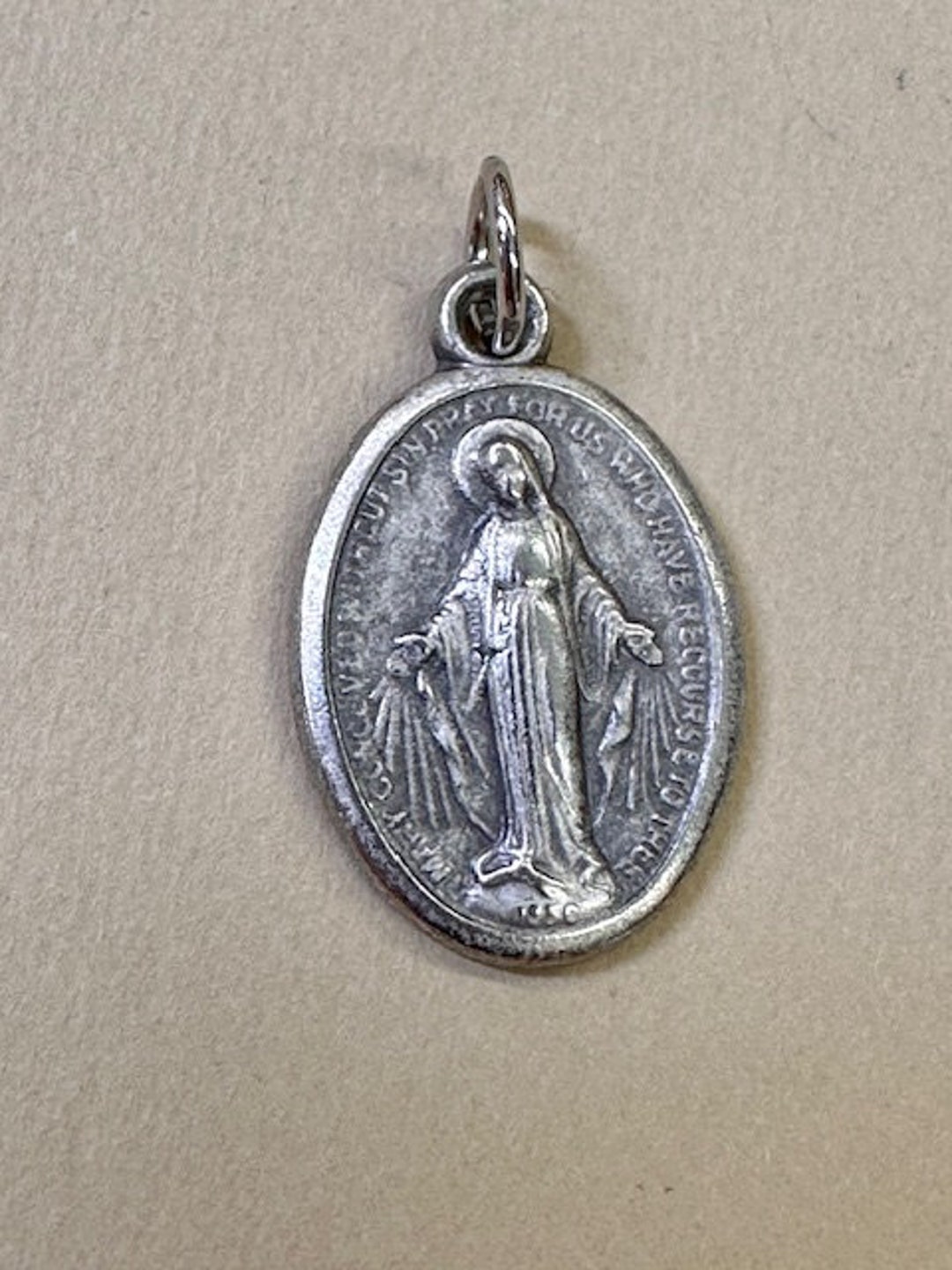 Miraculous Medal Virgin Mary Protection Italy Religious Vintage ...